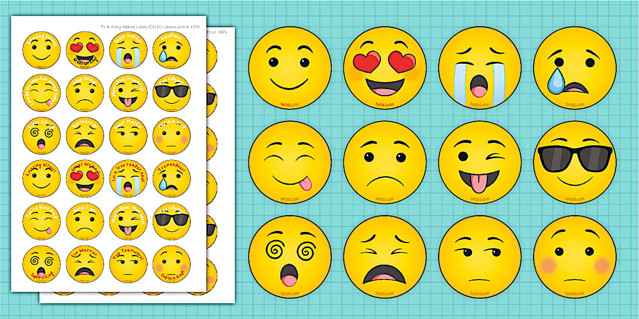 😊 Emoji Face Stickers (professor feito) - Twinkl