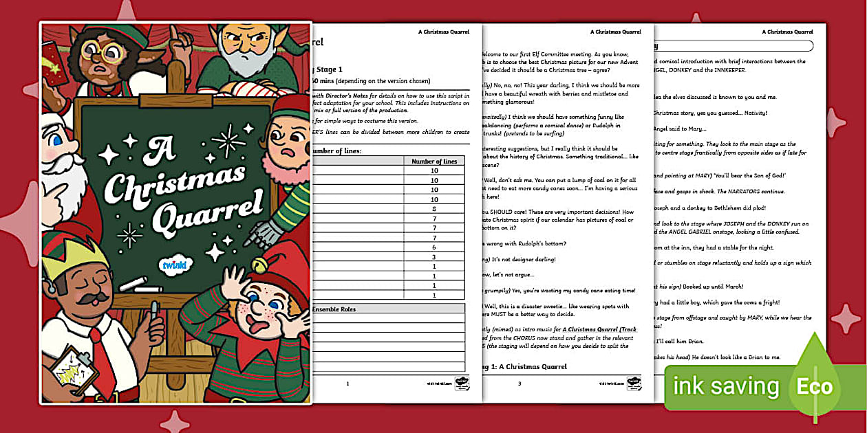 KS1 A Christmas Quarrel - Simplified Script (teacher made)