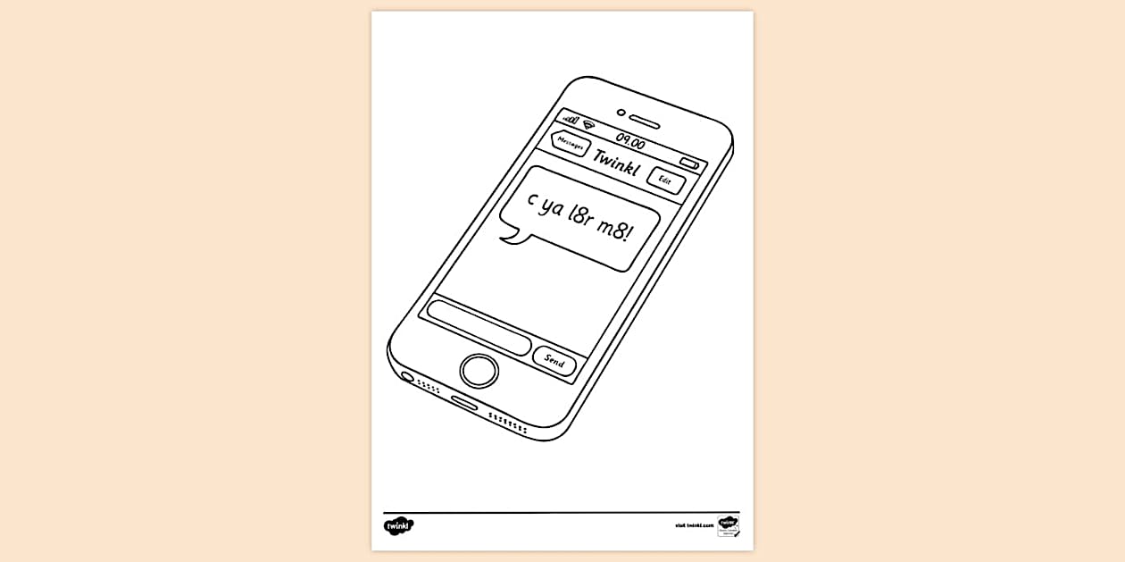 Mobile Phone Turned On Colouring Sheet | Colouring Sheets