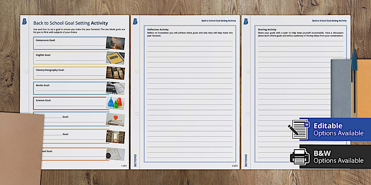 Back to School Goal Setting Activity - Twinkl