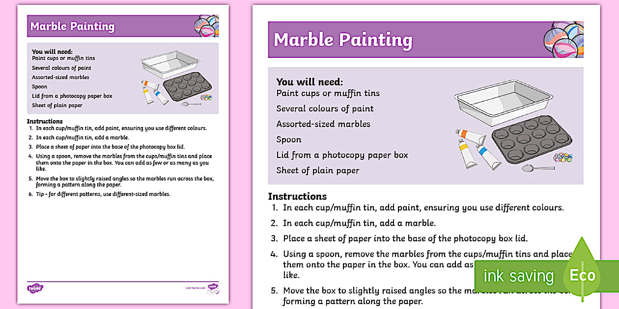 Marble Painting Recipe - Twinkl