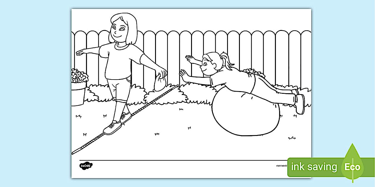 Garden Balance Toys Colouring Sheet – Twinkl Resources