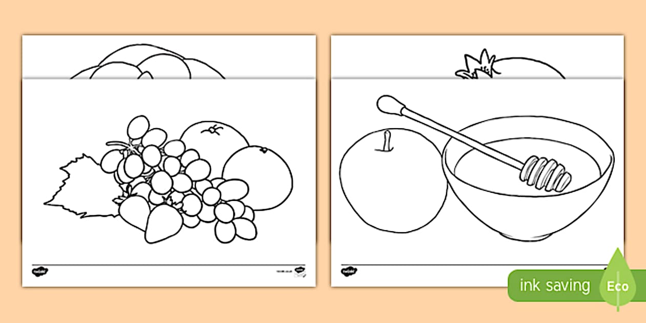 Rosh Hashanah Coloring Pages (Teacher-Made) - Twinkl