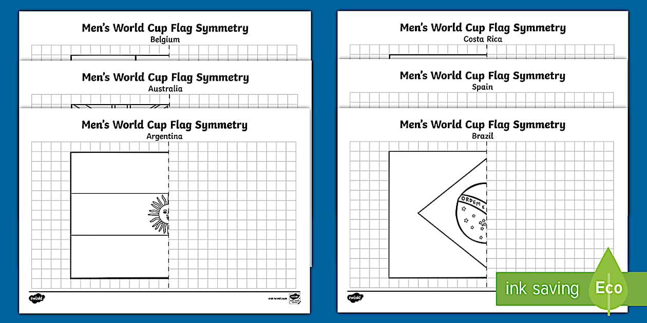 KS2 Men's Football World Cup Symmetry Worksheets