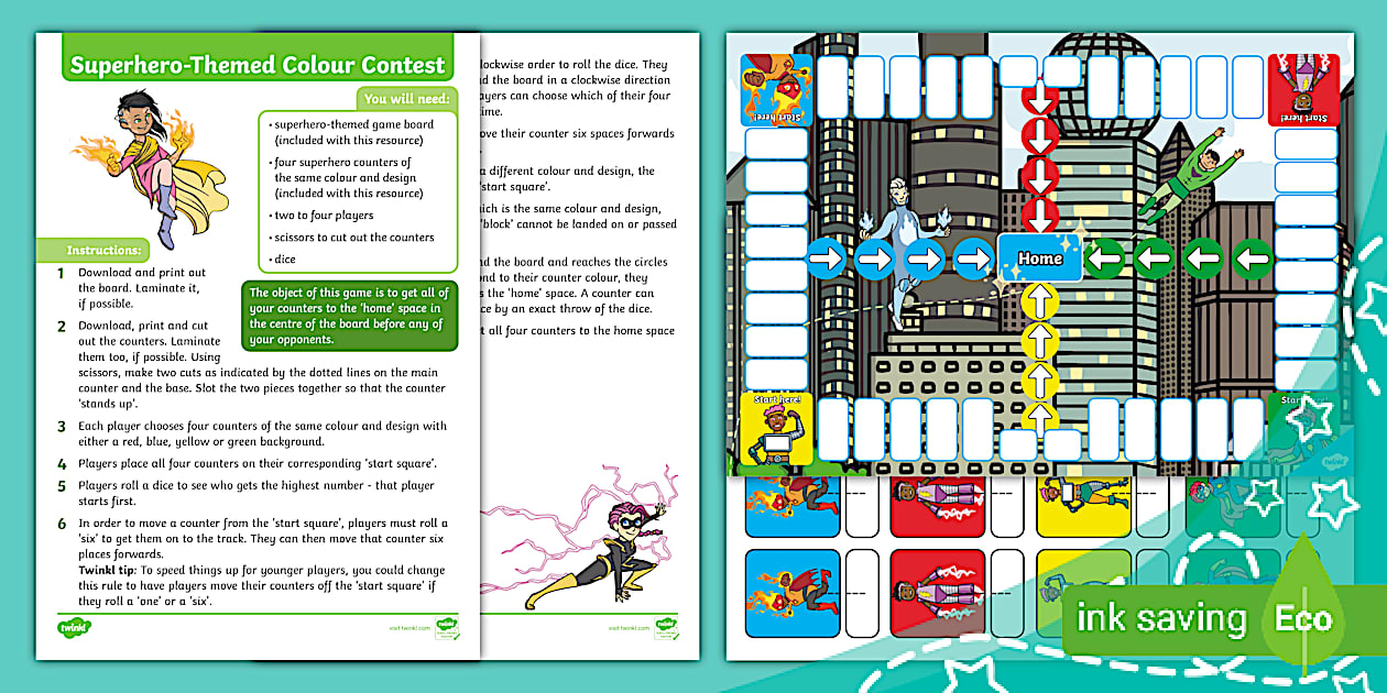 Superhero-Themed Colour Contest Game (teacher made) - Twinkl