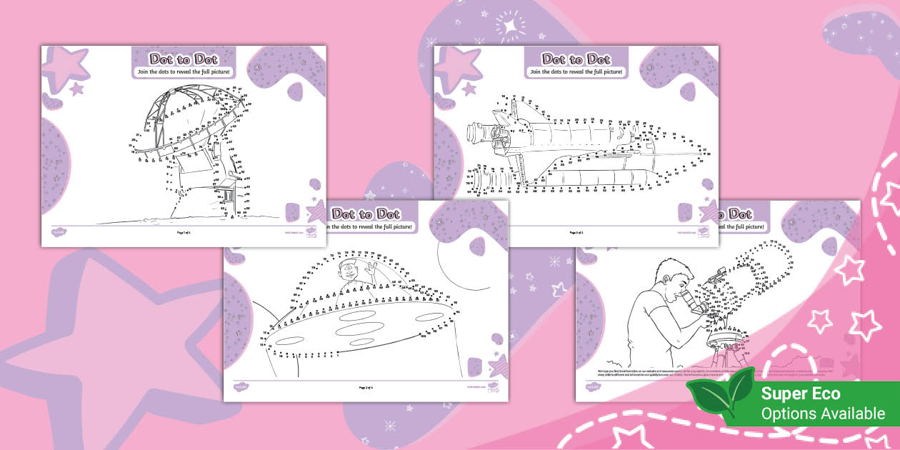 Space Dot to Dot to 100 Sheets (teacher made) - Twinkl
