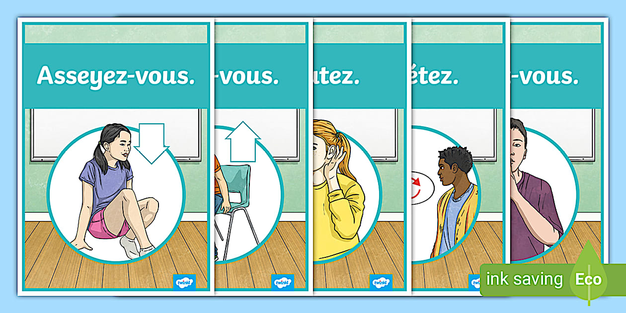 Classroom Instructions in French Display Posters - Twinkl