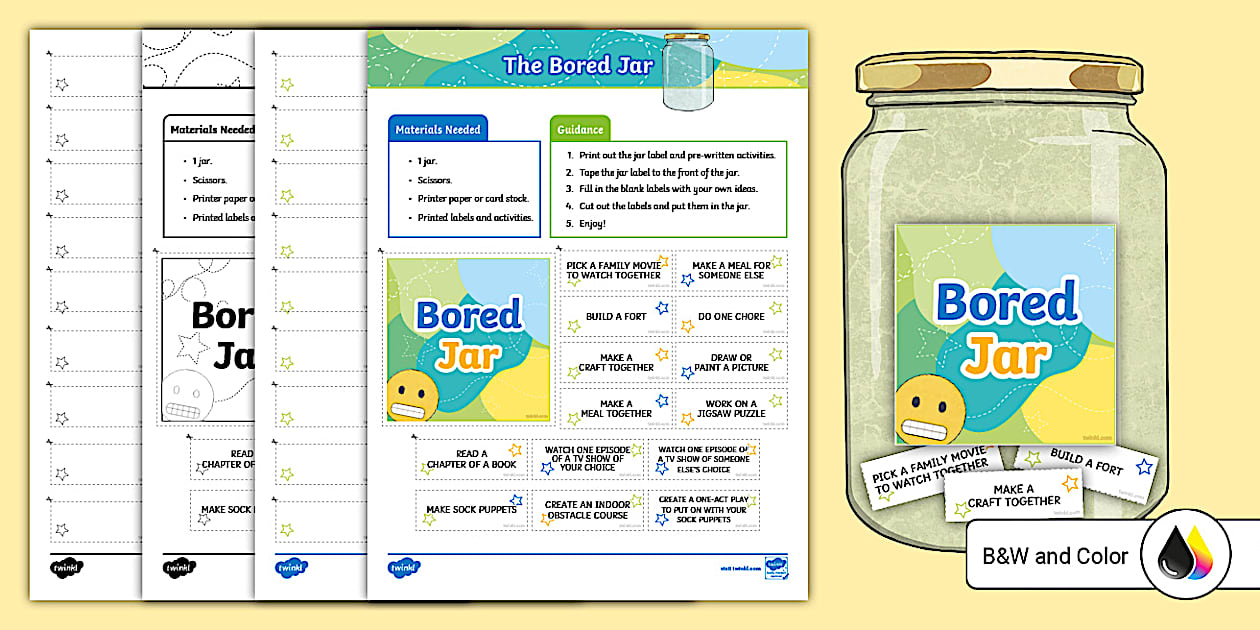 The Bored Jar Worksheet for 3rd-5th Grade (teacher made)