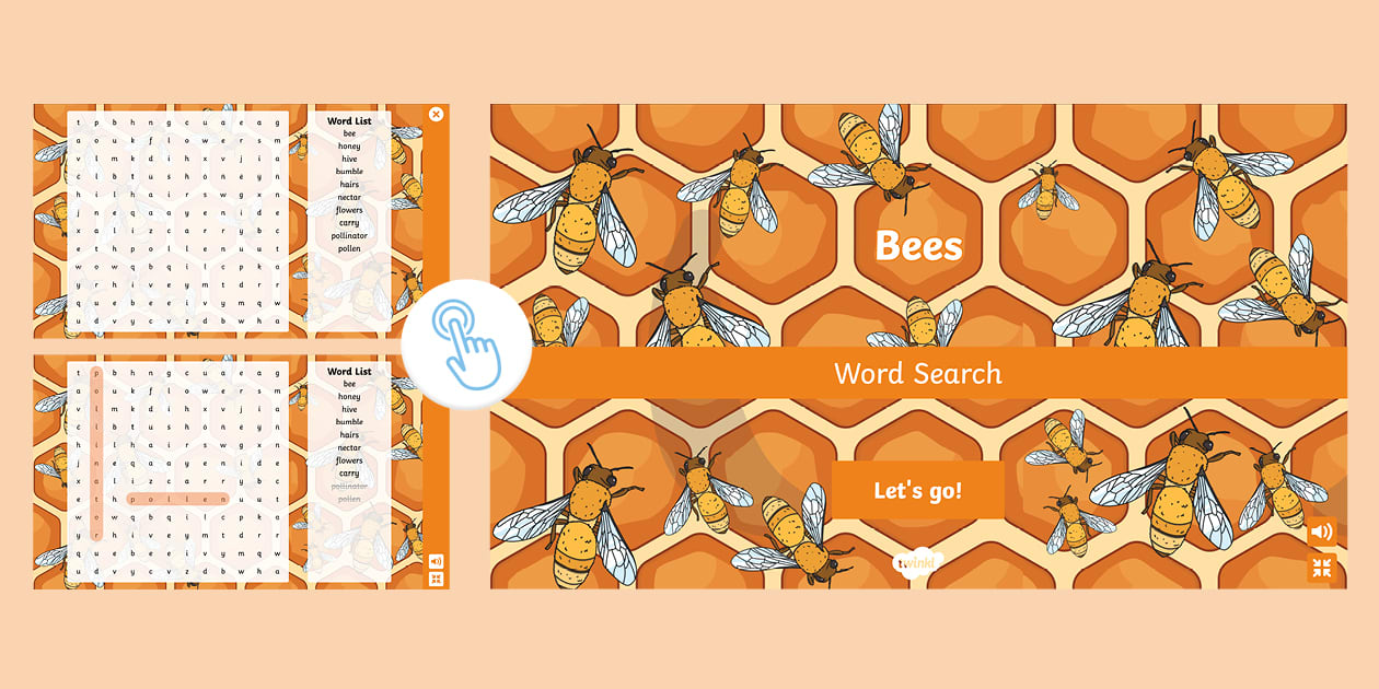 World Bee Day Interactive Word Search (teacher made)