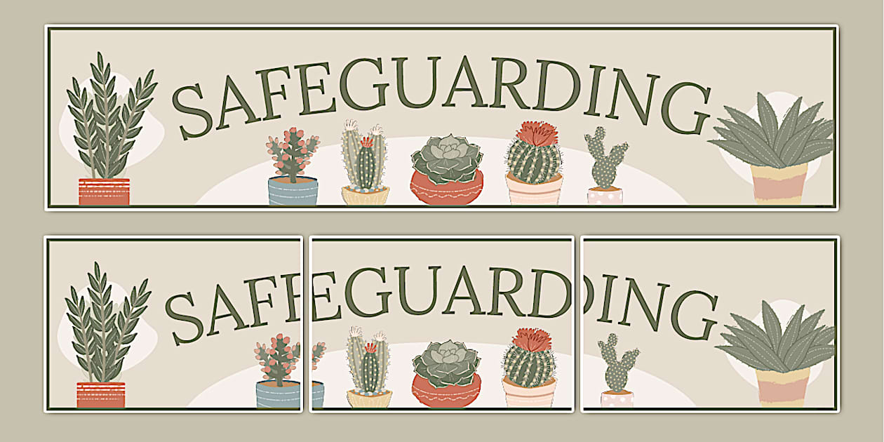 Succulents Themed Safeguarding Display Banner (Teacher-Made)