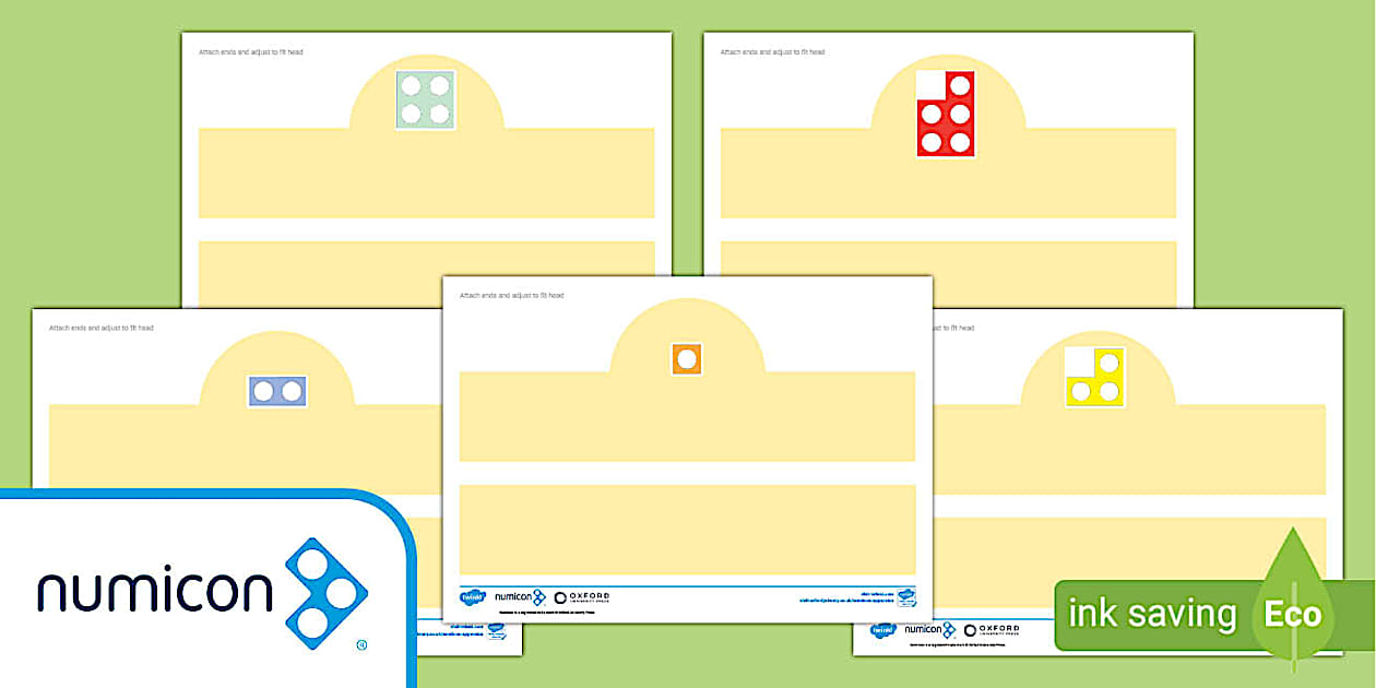 👉 Numicon Shapes 1 to 10 Headbands (teacher made)
