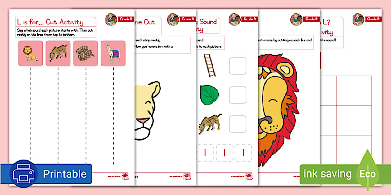 Letter L Cut and Paste Activities (teacher made) - Twinkl