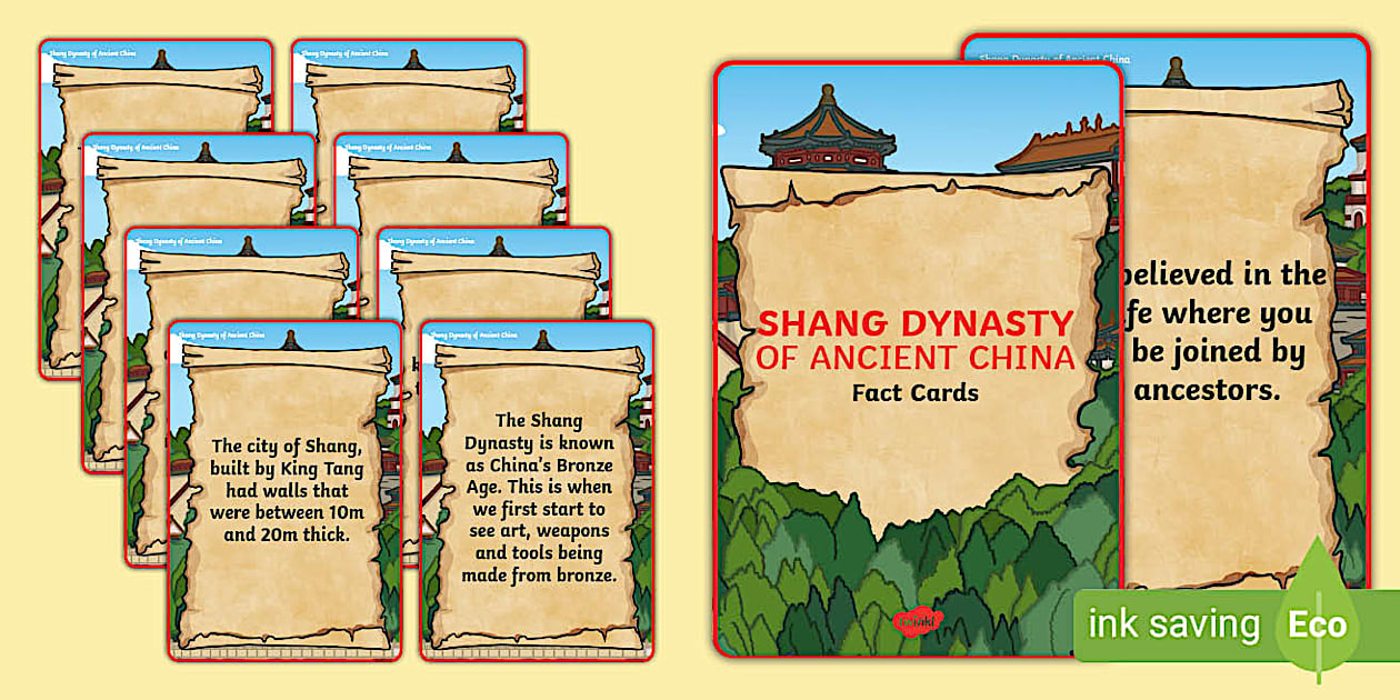 The Shang Dynasty of Ancient China Display Fact Cards - China