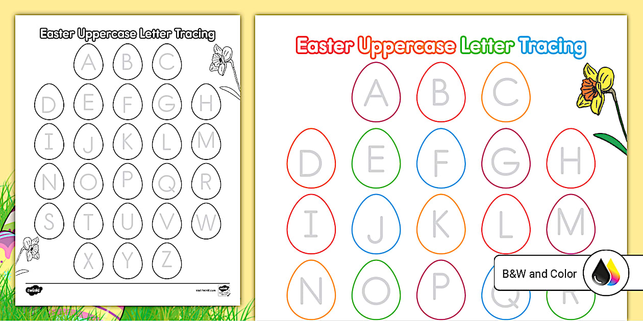 Easter Uppercase Tracing Worksheet | Twinkl USA - Twinkl