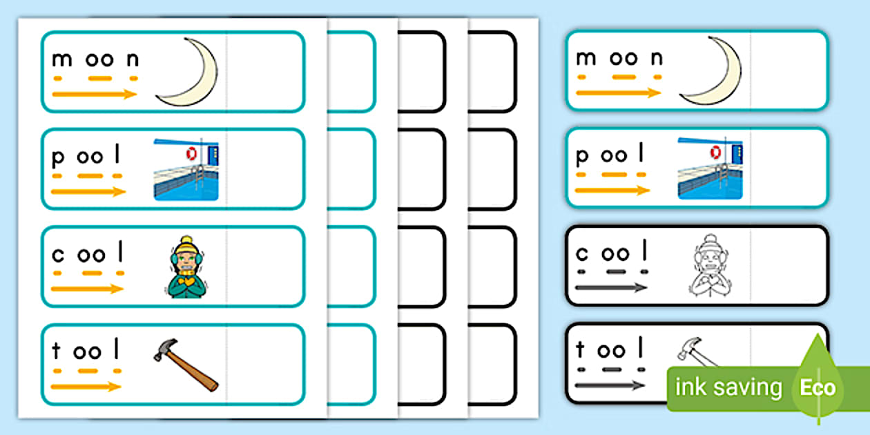 Long -oo Digraphs Read and Reveal Worksheet (teacher made)