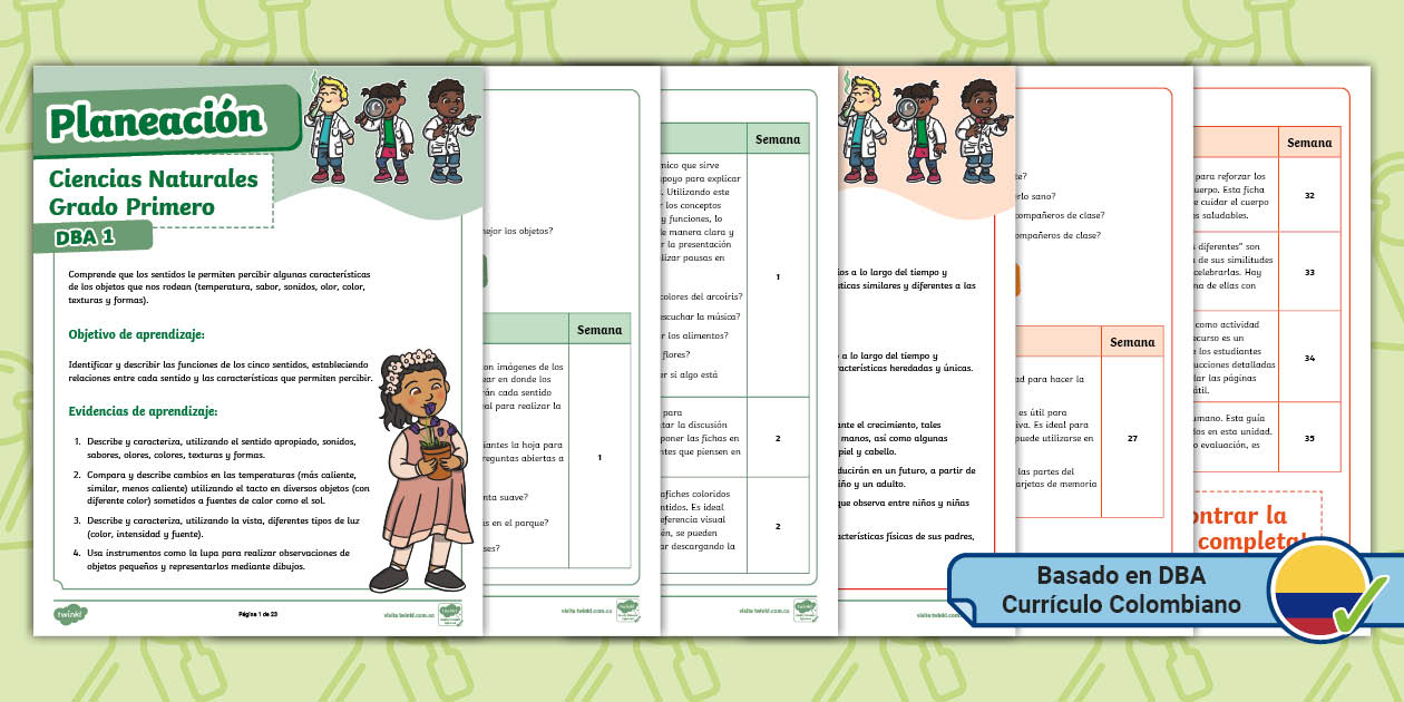 Guía de Planificación Docente - Ciencias Naturales grado 1