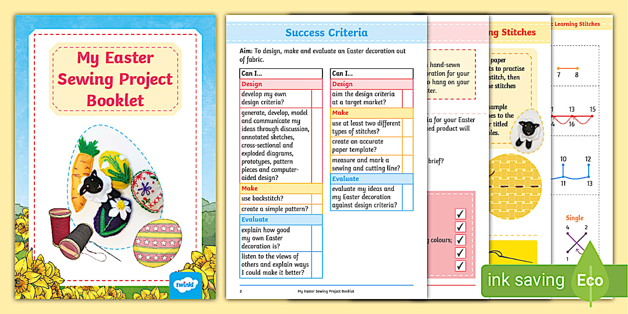 My Easter Sewing Project Booklet - Twinkl