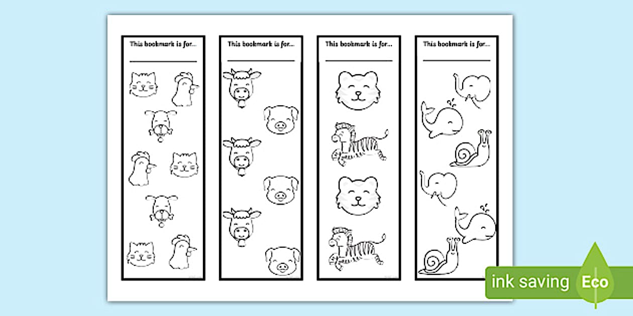 Cute Animal Bookmarks to Colour | Resources | Twinkl