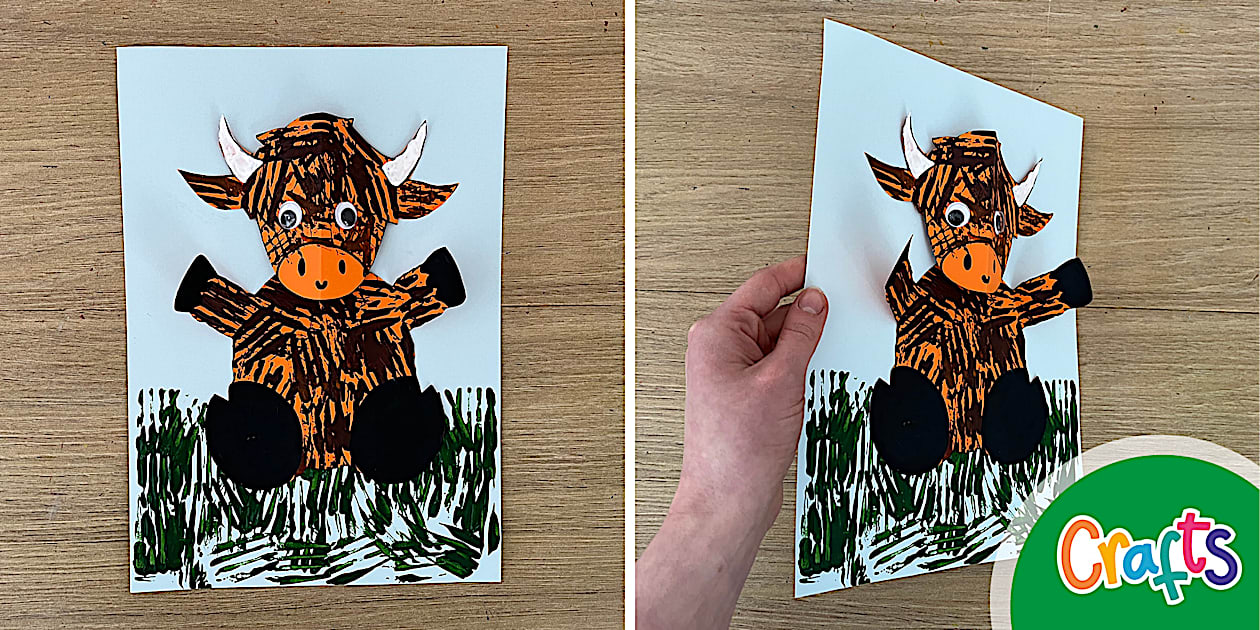 3D Painted Highland Cow Craft (teacher made) - Twinkl