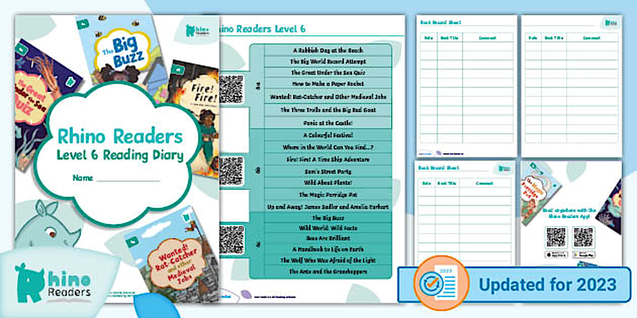 Level 6 Rhino Readers Reading Diary (Teacher-Made) - Twinkl