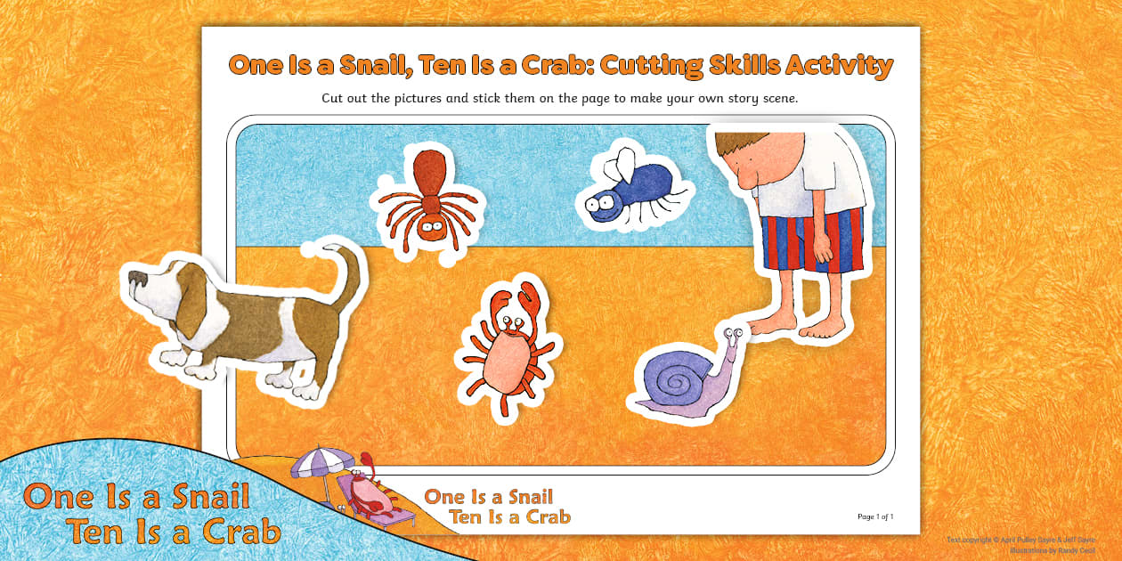 FREE! - One Is a Snail, Ten Is a Crab: Cutting Skills Activity