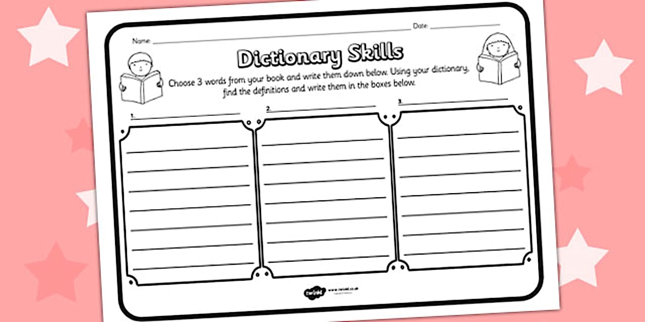 Dictionary Skills Worksheet - ESL Dictionary Skills - Twinkl