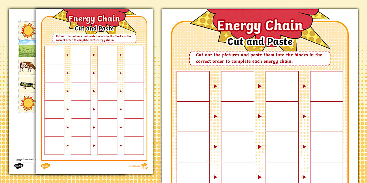 Gr 4: NS/Tech: Energy Transfer: Energy Chain: Cut and Paste