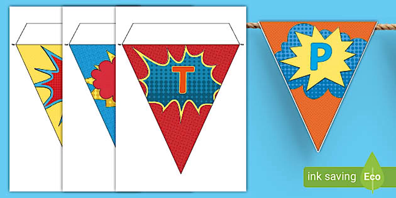 Black and White Pop Art Theme Bunting (teacher made)