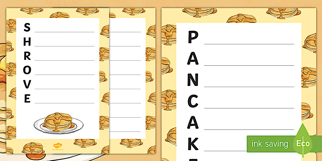Shrove Tuesday Acrostic Poem (teacher made) - Twinkl