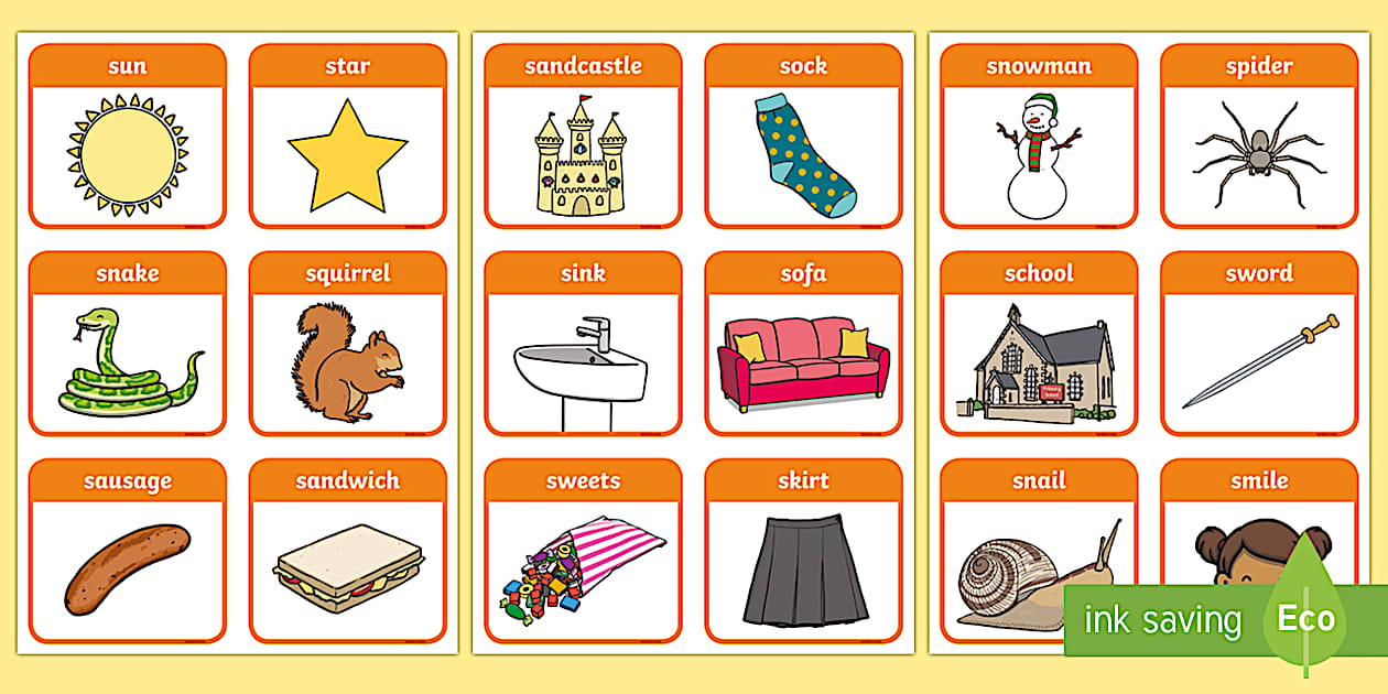 S Words Flashcards (Teacher-Made) - Twinkl