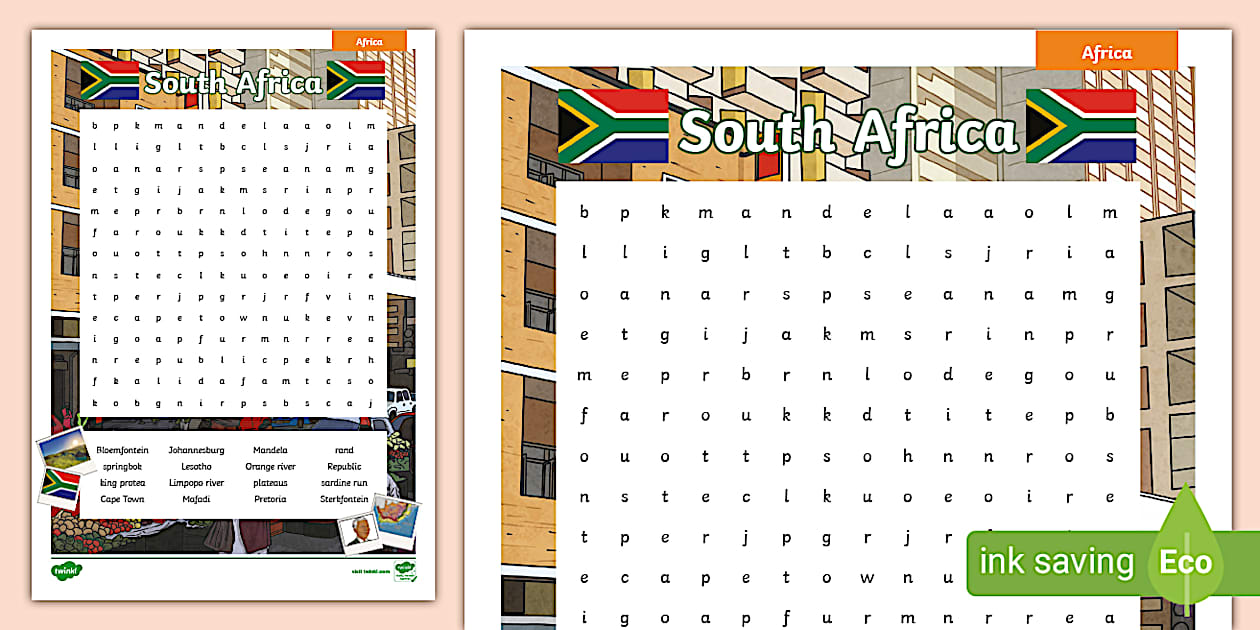 KS2 South Africa Word Search (teacher made) - Twinkl