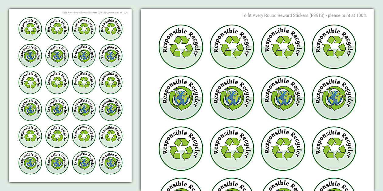 Recycling Stickers (teacher made) - Twinkl