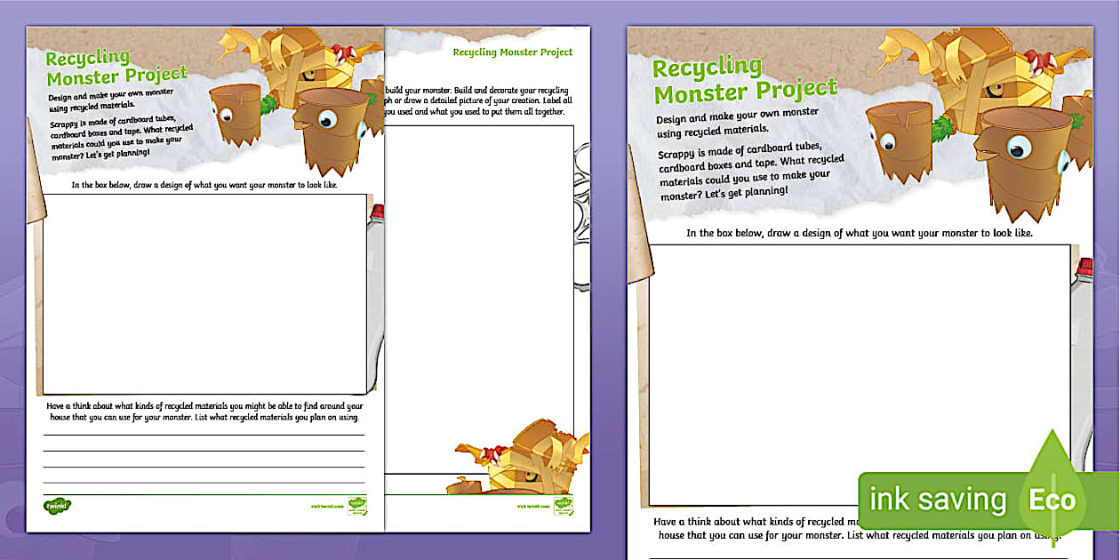 Recycling Monster Project - DT - Twinkl - KS2 (teacher made)