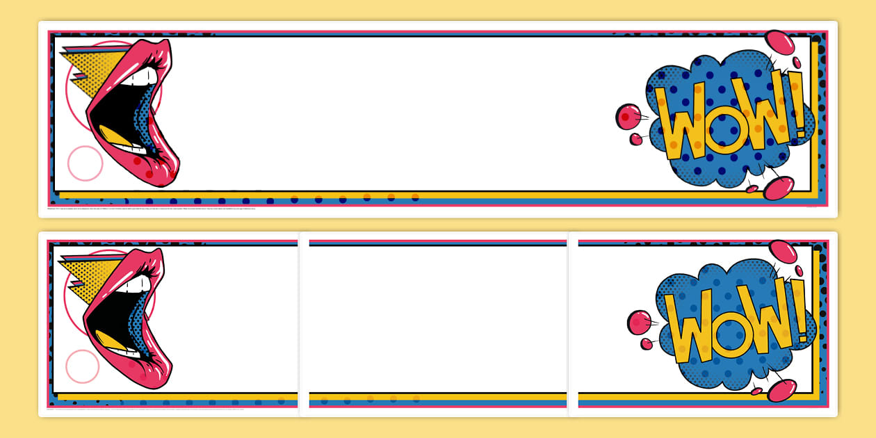 POP Art!-Themed Editable Banner (teacher made) - Twinkl