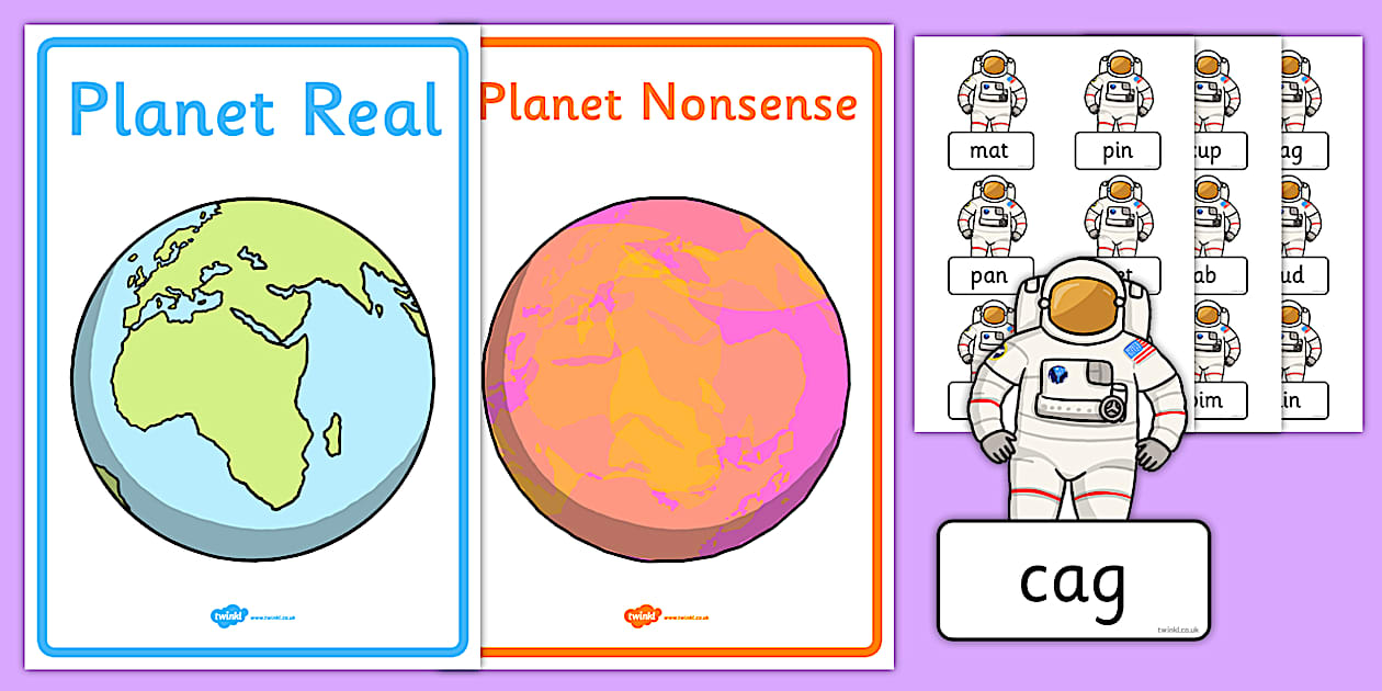 Editable Phase 2 Phonics Real and Nonsense Words Sorting Worksheet