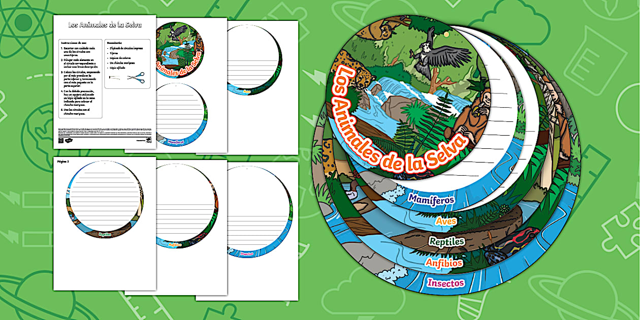 * NEW * Flipbook: Los Animales de la Selva - Twinkl