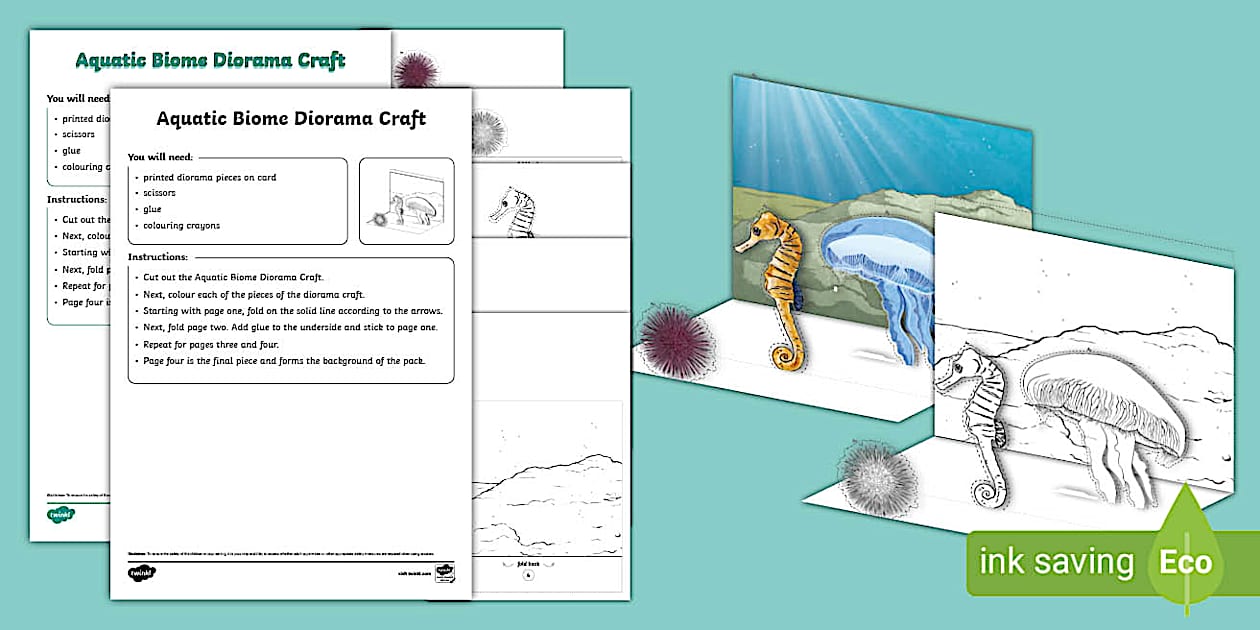 Aquatic Biome Diorama Craft (teacher made) - Twinkl