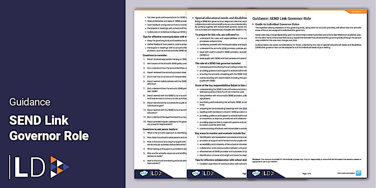 SEND Link Governor Role Guidance - SLT