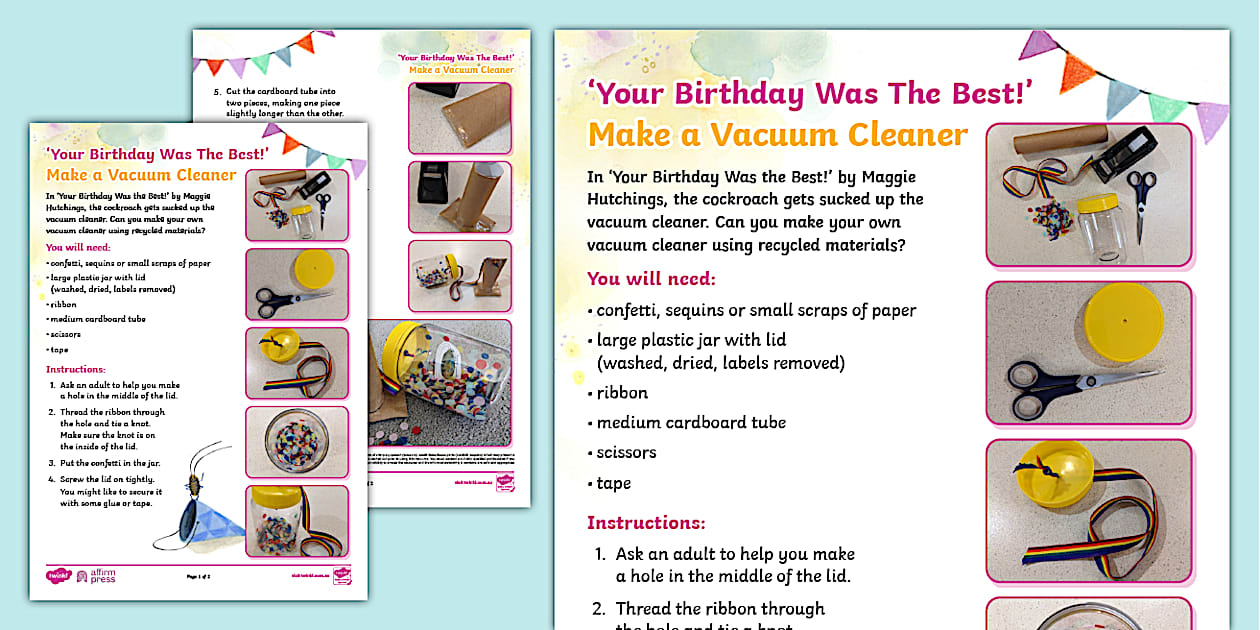 FREE! - ‘Your Birthday Was the Best!’ Vacuum Cleaner Craft