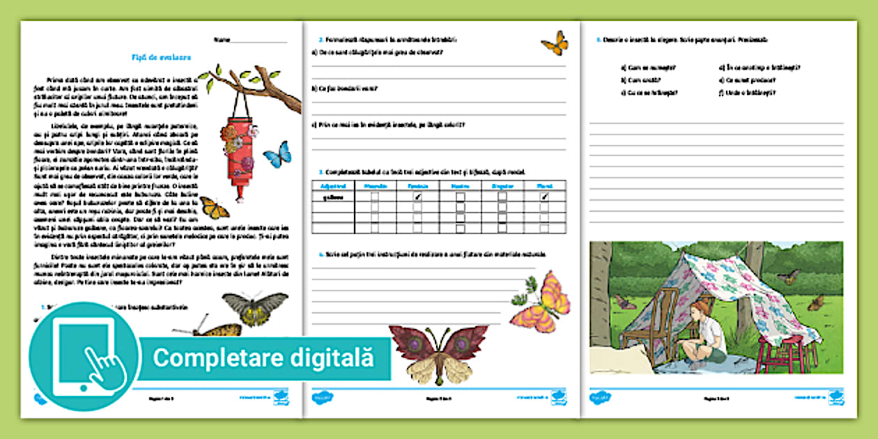 Evaluare unitatea 8 – În lumea sunetelor și a culorilor LLR clasa a III-a