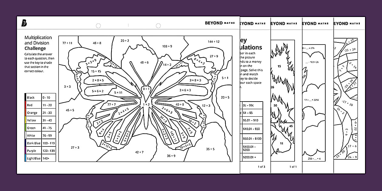Colour by Number Activity Pack | Basic Numeracy | Secondary