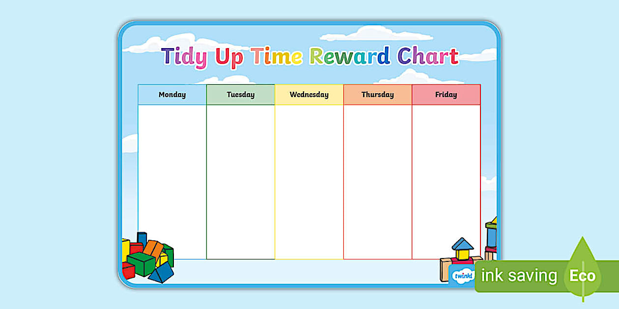 Tidy Up Time Reward Chart - Twinkl - KS1 - Twinkl