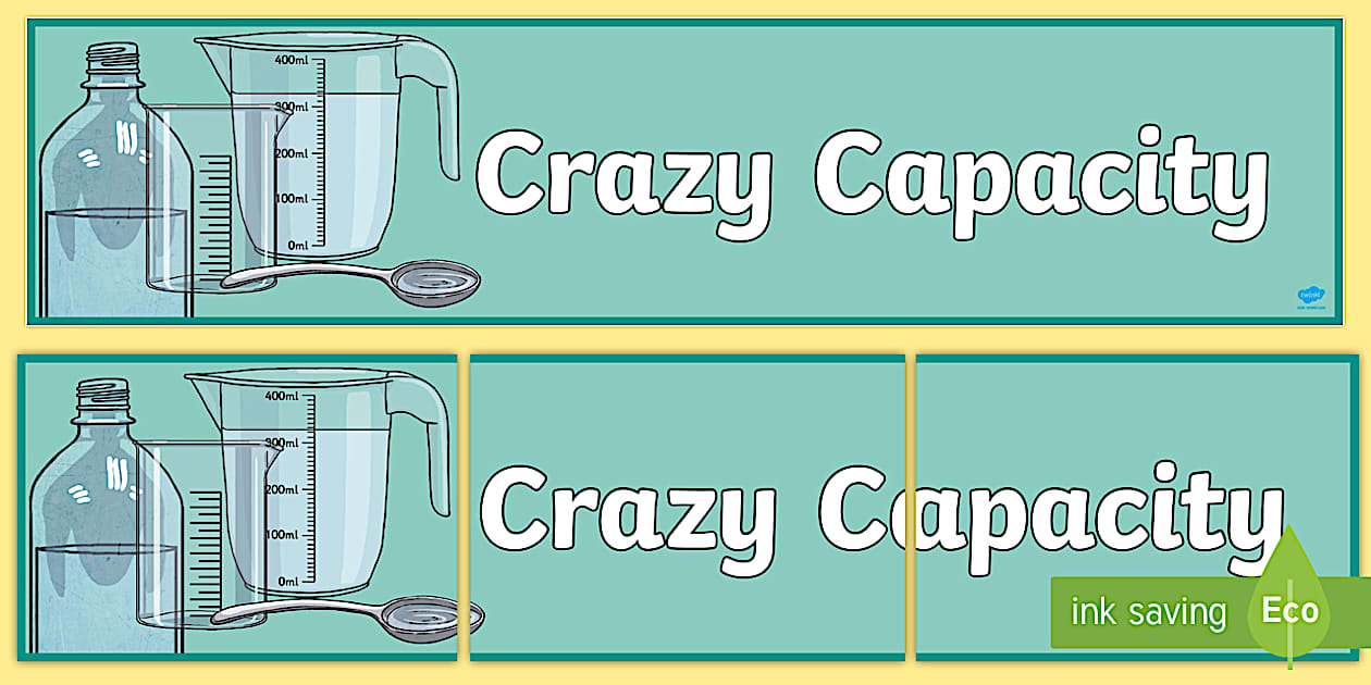 Crazy Capacity Measures Display Banner (Teacher-Made)