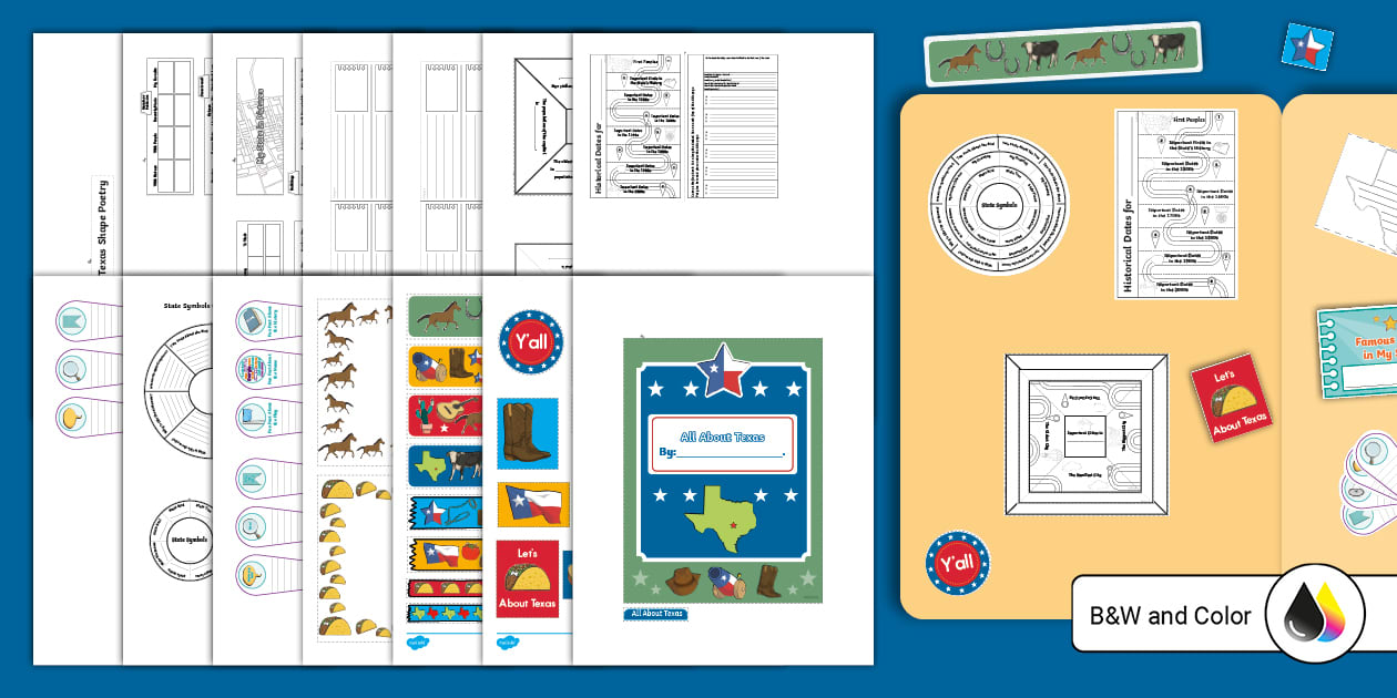 All About Texas Lapbook (Teacher-Made) - Twinkl