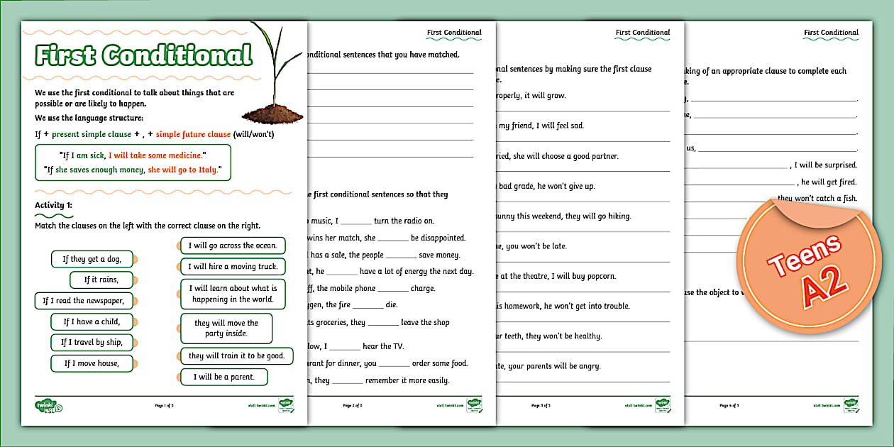 ESL First Conditional Activity Sheet [Teens, A2] - Twinkl
