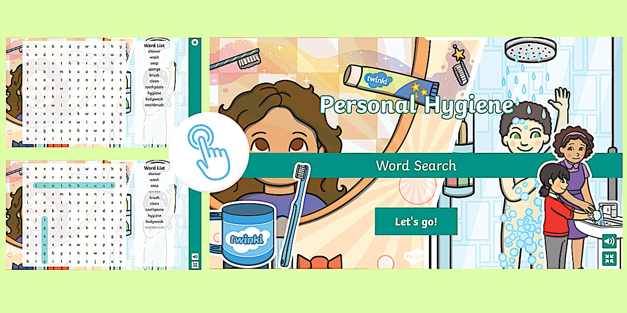 Personal Hygiene Interactive Word Search (teacher made)