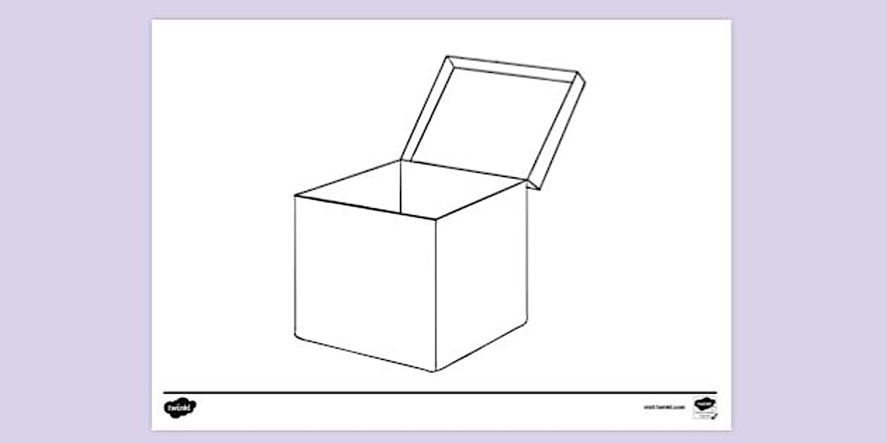 Box Container Colouring Sheet | Colouring Sheets - Twinkl