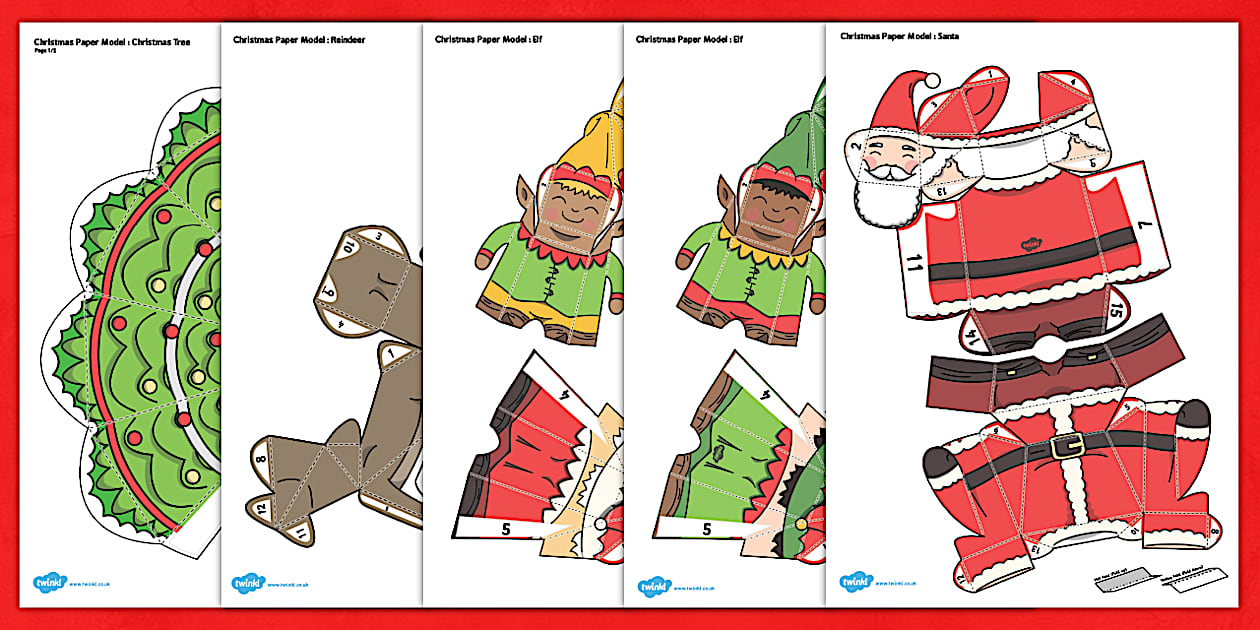 Christmas Paper Models - Easy Christmas Crafts with Paper