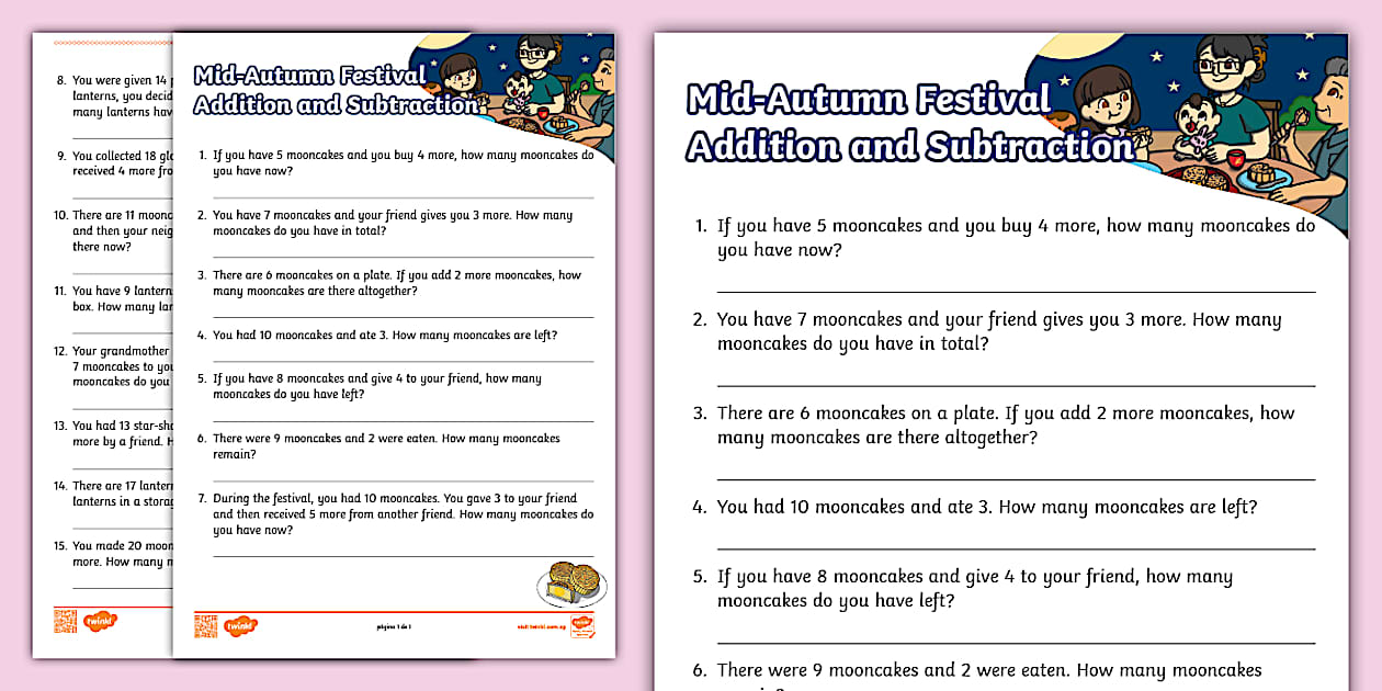 Mid-Autumn Festival Addition and Subtraction Problem Solving