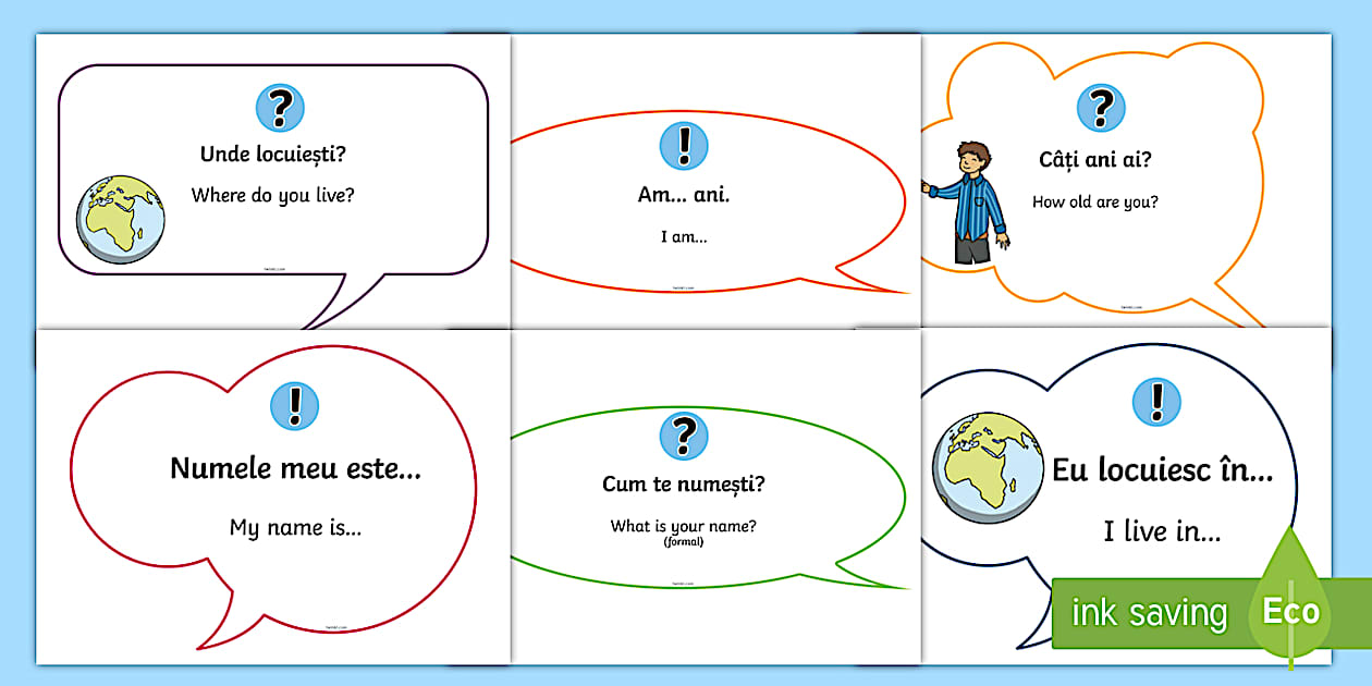 Basic Phrase Display Posters English/Romanian - Twinkl